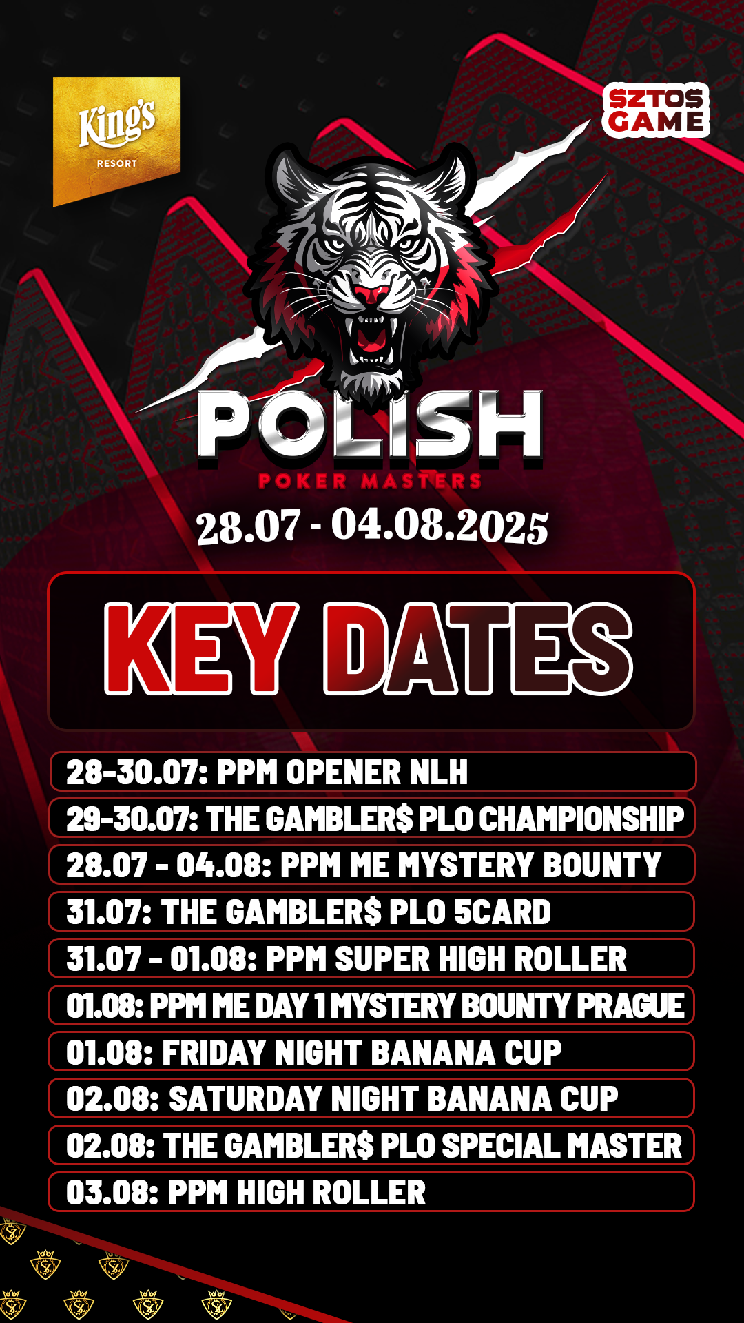 POLISH POKER MASTERS SUMMER: KEY DATES - Sztos Game